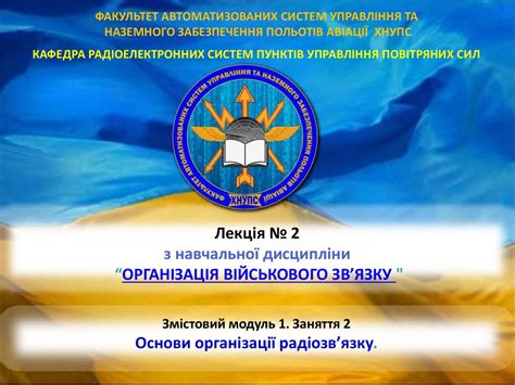 Лекція 2 Організація військового звязку Заняття 2 Основи організації радіозвязку