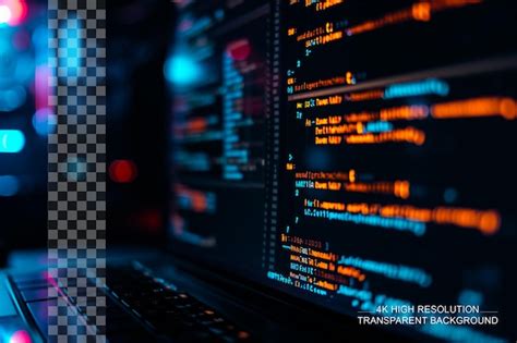 Premium Psd Close Up Of Monitor Displaying Source Code Coding Program