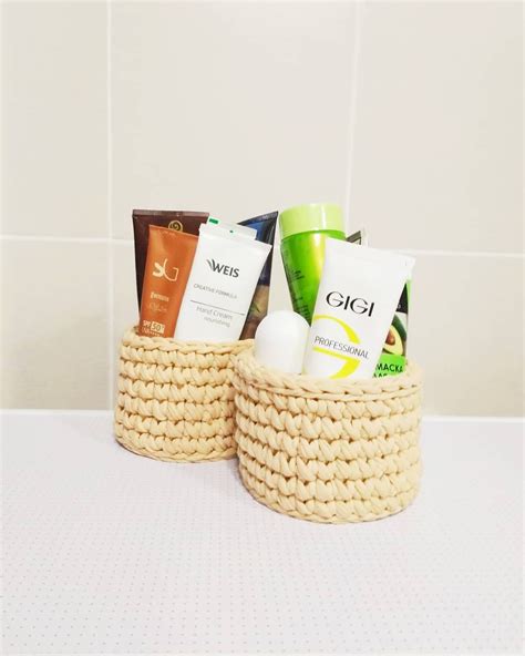 Корзина из трикотажной пряжи