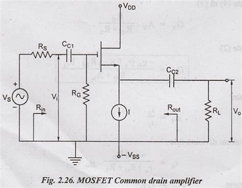 mosfet common drain source follower amplifier