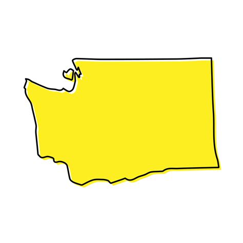 Simple Outline Map Of Washington Is A State Of United States St