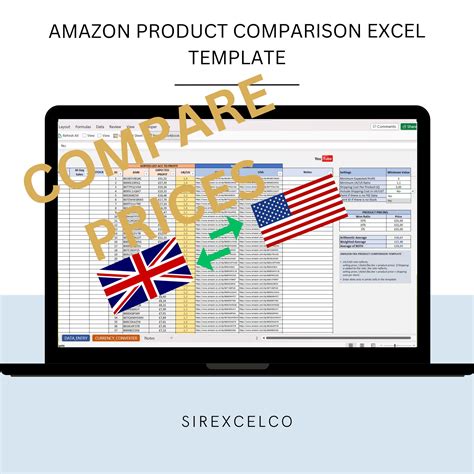Amazon Product Comparison Excel Template Amazon FBA Profit Helper Amazon FBA Seller Excel