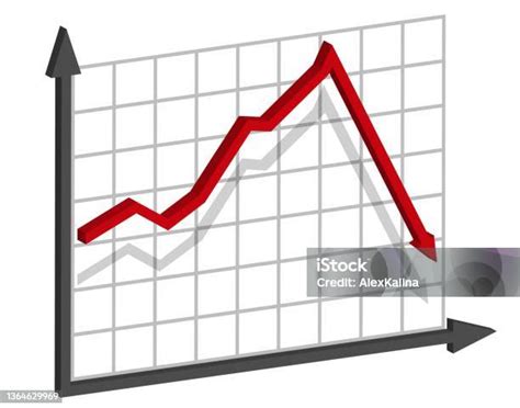 감소 보고서가 있는 3d 그래프 경기 침체와 파산 진행과 다이어그램 비즈니스 및 재무 벡터 3차원 형태에 대한 스톡 벡터 아트