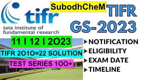 Tifr Gs Chemistry 2025 26 Chemistry Pdf Question Practices Video