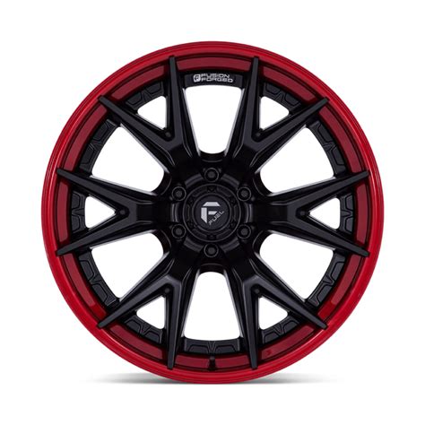 Fuel Catalyst Matte Black With Candy Red Lip Wheels For Sale Wheelhero