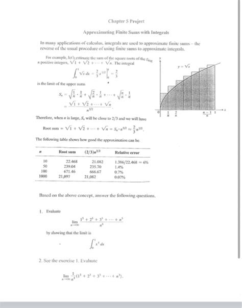 solved chapter 5 project approximating finite sums with