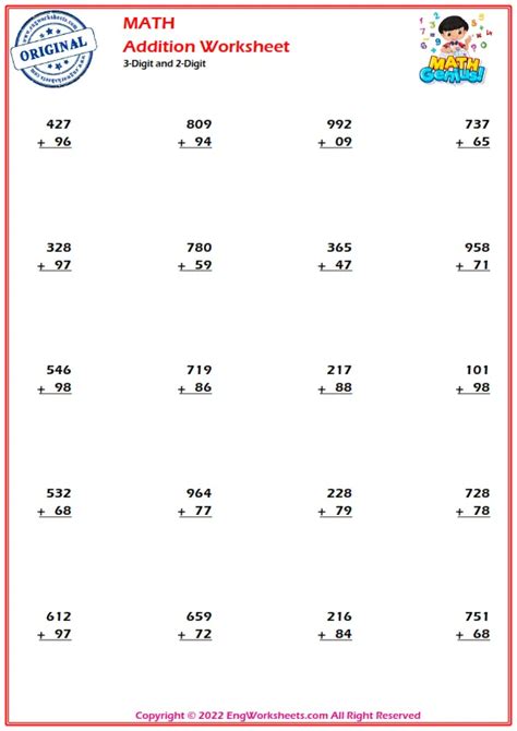 3 Digits Addition Worksheets And Exercise Engworksheets