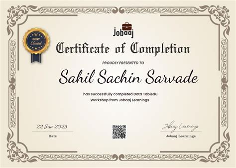 📣 Excited To Announce My Successful Completion Of A 2 Day Workshop On Data Tableau Sahil Sarvade