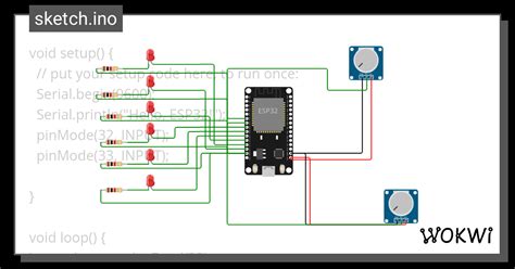 6 Leds Und Mentiometer Wokwi Esp32 Stm32 Arduino Simulator