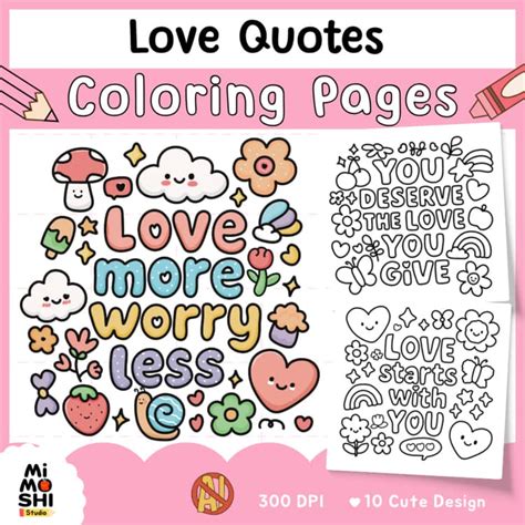 Love Quotes Coloring Pages 10 Cute Positive Affirmation And Self Love