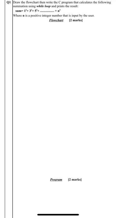 Solved 01 Draw The Flowchart Then Write The Program That
