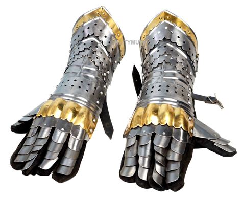 Silver Metal Armor Gauntlets Gothic Armor Gloves Crusaders Armor