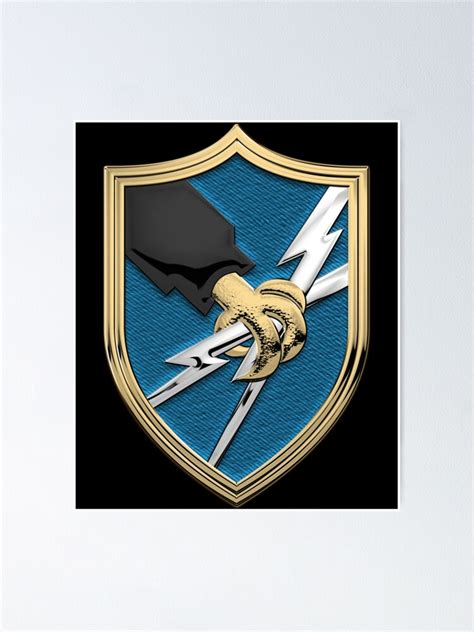 Us Army Security Agency Asa Patch Over Blue Velvet Classic Poster For Sale By