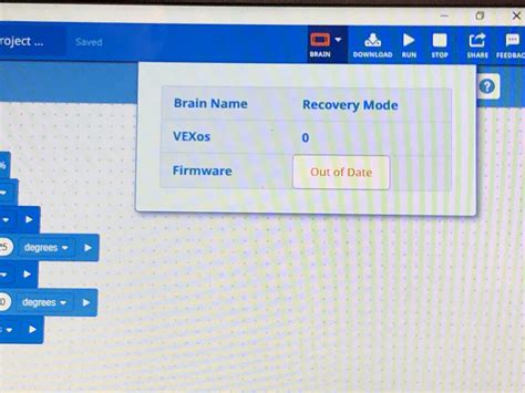 Firmware Error In Vexcode Blocks General VEX IQ Competition