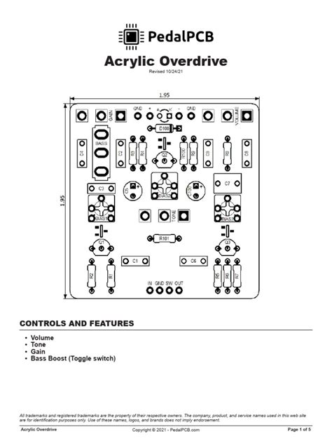 Acrylicoverdrive Pedalpcb Pdf Equipment Electrical Components