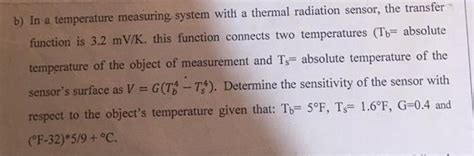 solved b in a temperature measuring system with a thermal