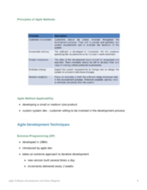 SOLUTION Agile Software Development And Class Diagram Study Notes Studypool
