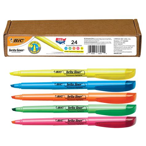 Bic Brite Liner Highlighter Chisel Tip Assorted