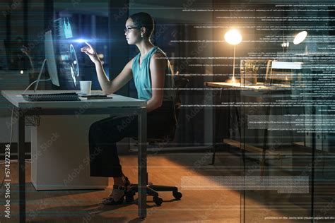 Computer Hologram Analytics And Woman Point At Global Network Networking Communication Or