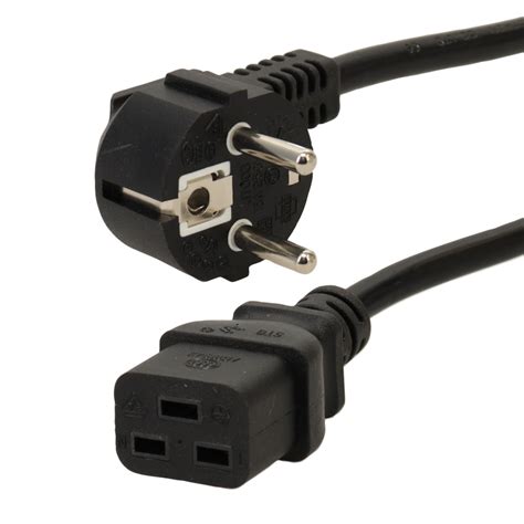 Cordon 2 P T Schuko M Iec C19 F 938050 Cordons 2 Pôles Terre Schuko Mâle Iec C19