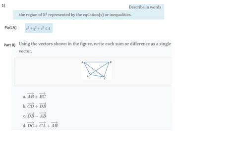 Solved 1 1 Describe In Words The Region Of RⓇ Represented
