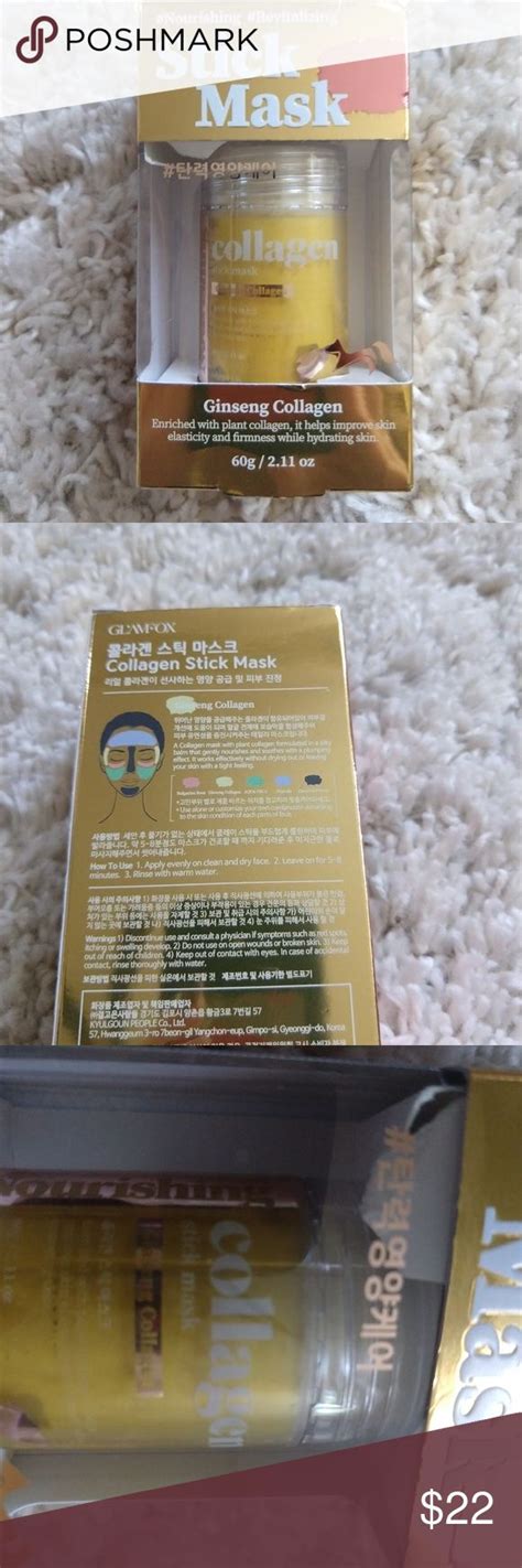 Nwt Glamfox Stick Mask Korean Beauty Collagen Mask Korean Collagen