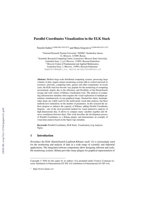 Pdf Parallel Coordinates Visualization In The Elk Stack