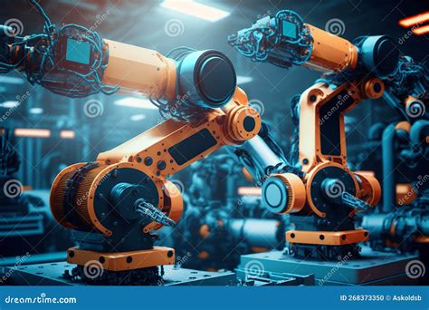 Smart Industry Robot Arm For Factory Production Process Automation Technology Generative Ai