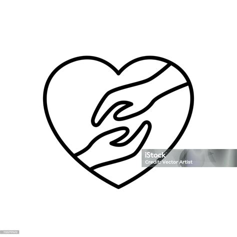 결혼 커플 관계 아이콘입니다 신랑과 신부 사랑 프레임 일러스트와 함께 손을 간단한 깨끗 한 Monoline 기호입니다 Rsvp에 대한 스톡 벡터 아트 및 기타 이미지