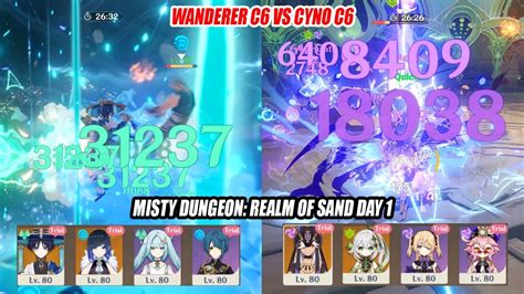 Misty Dungeon Realm Of Sand New Event Day Wanderer C Vs Cyno C Howling Trail Showcase