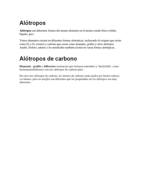 Alotropos Pdf Carbón Grafito