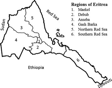 Map Of Eritrea And The Study Areas The Map Shows The Six Download Scientific Diagram