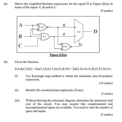 Solved A Derive The Simplified Boolean Expressions For The
