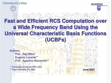 Ppt Fast And Efficient Rcs Computation Over A Wide Frequency Band Using The Universal