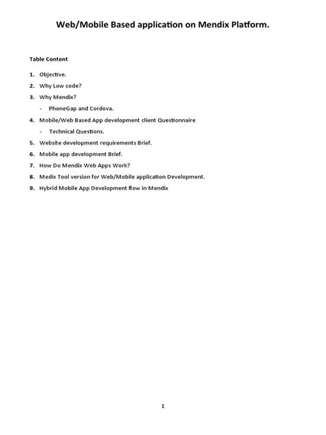 Webmobile Based Application On Mendix Platform Phonegap And