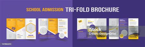 학교 입학 세 겹 브로셔 템플릿 학교 교육 브로셔 커버 레이아웃으로 돌아 오는 아이들 책자에 대한 스톡 벡터 아트 및 기타 이미지 책자 3단 브로슈어 형판 Istock