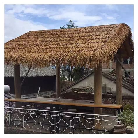 Synthetic Straw Roof Thatch Runner Roll Artificial Mexican Palm Thatch Grass Skirting Roof
