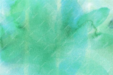추상 미술 배경 연한 녹색 및 청록색 부드러운 청록색 그라데이션이 있는 수채화 그림 프리미엄 사진