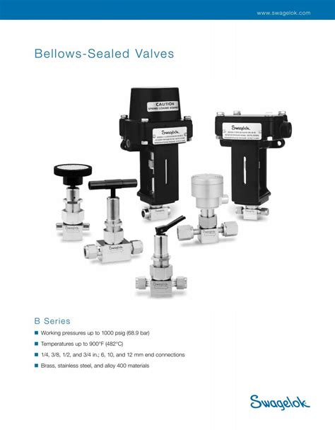 Bellows Sealed Valves B Series Swagelok