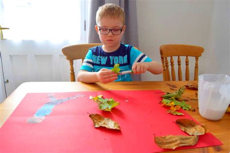 Autumn Leaf Collage Craft Kicking Leaves Sticky Mud And Belly Laughs