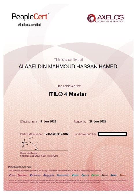 Alaa Mahmoud On Linkedin Finally Itil4 Master