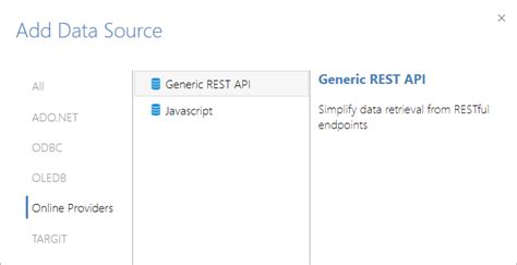 Online Data Provider Generic Rest Api Targit Community