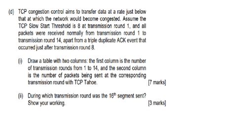 Solved D TCP Congestion Control Aims To Transfer Data At A Chegg Com