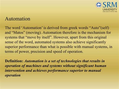 Introduction To Automation Overview Of Industrial Automation Pdf