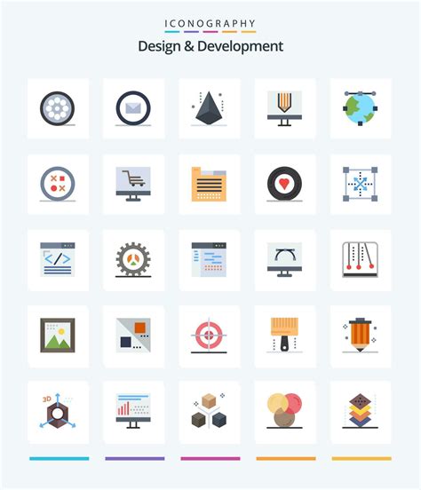 Creative Design Development 25 Flat Icon Pack Such As Programing Design Design Computer
