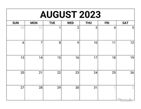 August 2023 And 2024 Calendar Free Printable With Holidays
