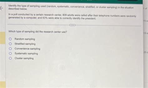 Solved Identify The Type Of Sampling Used Random Solved Identify The Type Of Sampling Used Random