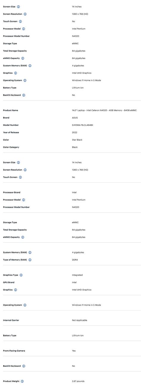 Asus 140″ Laptop Celeron N4020 4gb Ram 64gb Storage Star Black