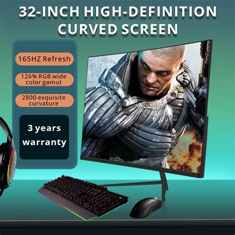 Factory Price 32 Inch Curved Monitor Anti Blue Light 165hz Computer Screen Pc Monitor 2k Gaming