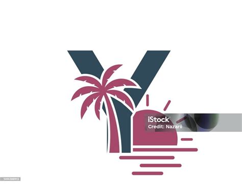야자수 바다 태양이 있는 문자 Y 창조적 인 휴가 및 리조트 알파벳 로고 여름과 이국적인 관광 디자인 0명에 대한 스톡 벡터 아트 및 기타 이미지 Istock